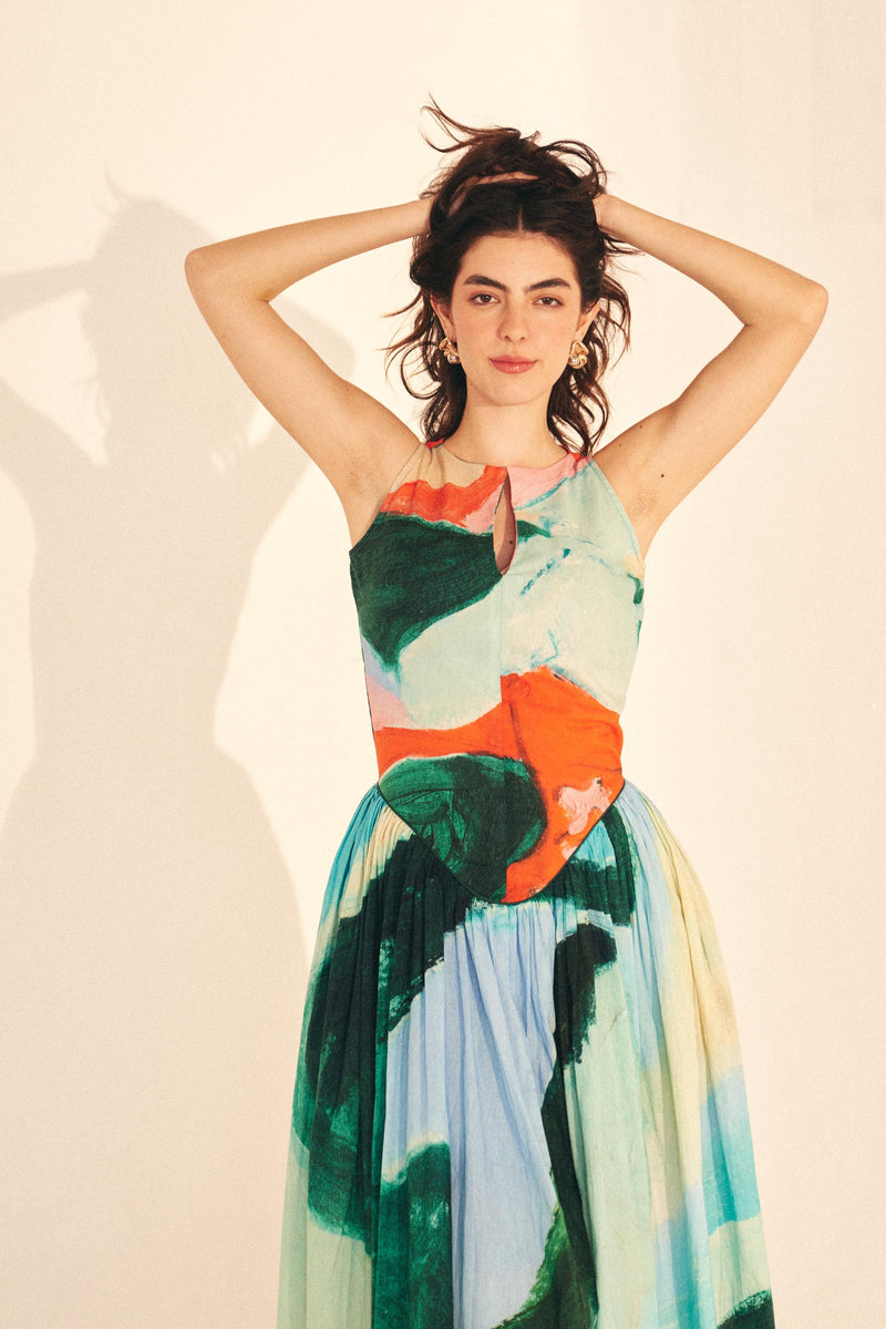 Dancing at Midnight Midi Dress - Artist Edit – Drawn ZORFIN PVT LIMITED